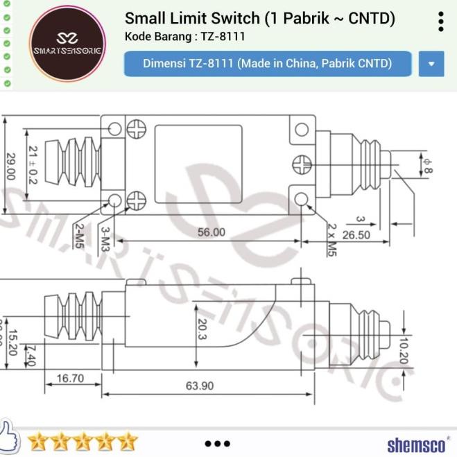 Jual TZ-8111 Limit Switch Metal Cylinder TZ-8 Shemsco Limit Sensor ... Jual TZ-8111 Limit Switch Metal Cylinder TZ-8 Shemsco Limit Sensor ...