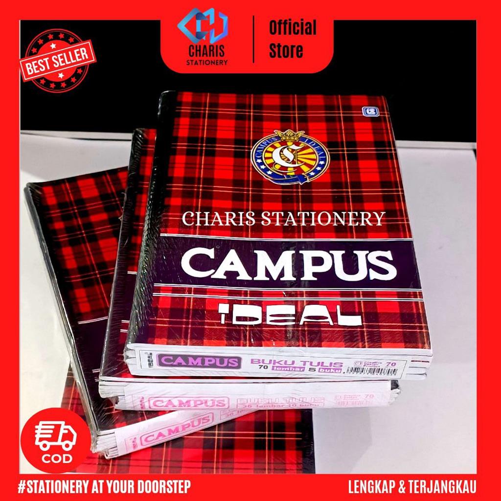 Jual CHARIS STATIONERY - Buku Tulis Campus IDEAL Isi 70 Lembar (5 Buku/Pak) | Shopee Indonesia