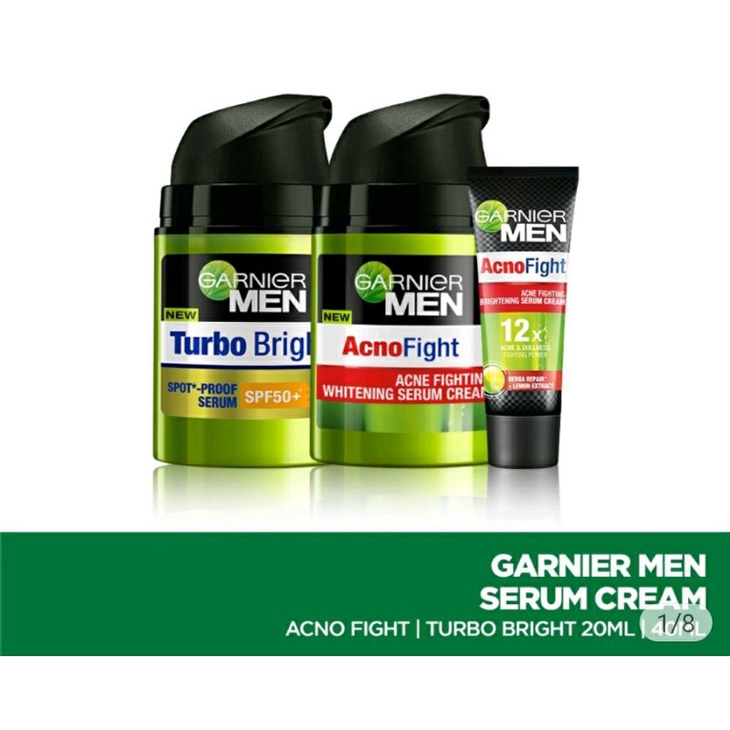 Jual Garnier men serum cream acno fight | turbo bright 40ml | Shopee Indonesia