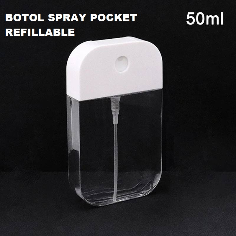 Jual Botol Spray 50ml Pocket Card Plastik REFILLABLE Hand Sanitizer ...
