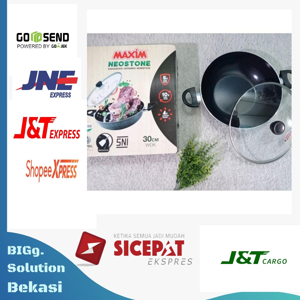 Jual Wajan Neostone Anti Lengket 30 CM Wok + Gc Maxim | Shopee Indonesia