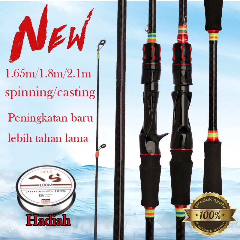 Jual HAIYI FISHING Joran Pancing 1.65m 1.8m 2 Sections Power 6-15LB ...