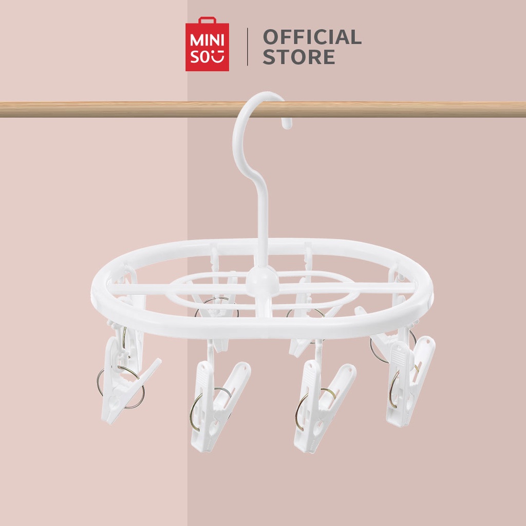Jual MINISO Hanger Gantungan Jemuran Baju Gantungan Baju 8 / 12 Jepit ...