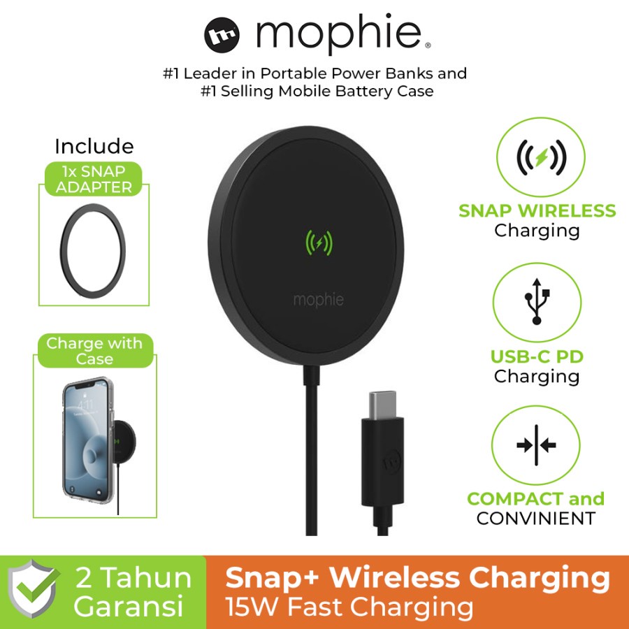 Jual ORIGINAL Mophie Snap+ Wireless Charger Magsafe 15W Fast Charge ...