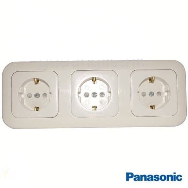Jual STOP KONTAK TRIPLE (CP) ARDE WIDE SERIES PUTIH PANASONIC WEJ 7823 ...