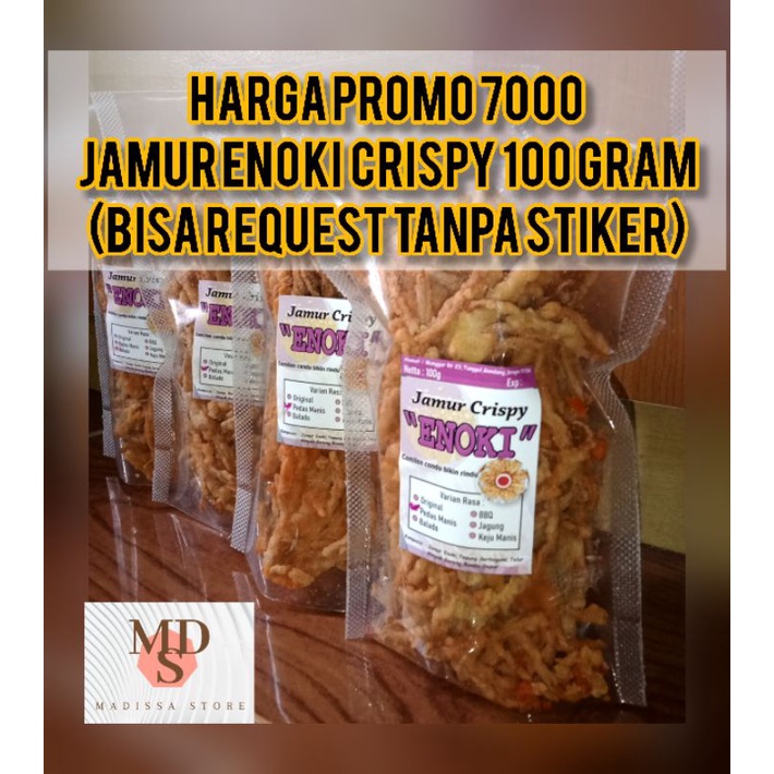 Jual JAMUR ENOKI CRISPY 100 GRAM (MINIMAL 5 BUNGKUS) | Shopee Indonesia