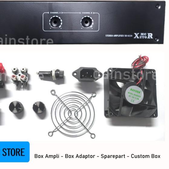 Jual Box Ampli Amplifier Plat Besi XR 0220 2 Lubang Paket Hemat | Shopee Indonesia