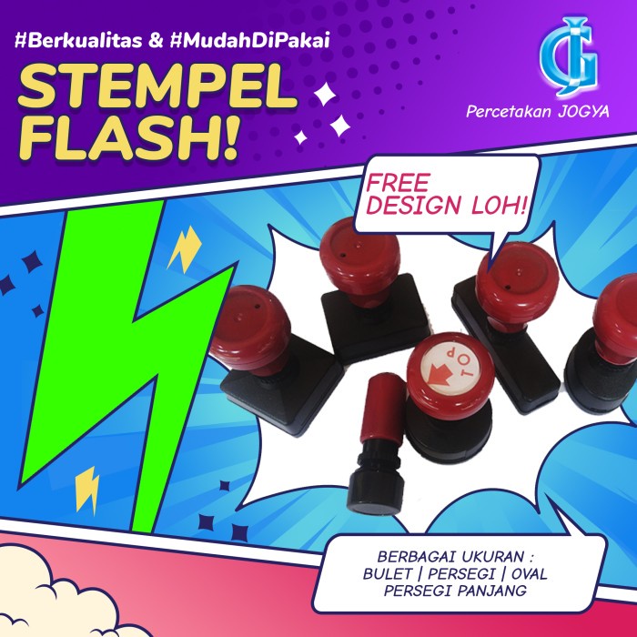 Jual Stempel Flash / Warna / Otomatis Free Custom Desain Proses Kilat!!!! | Shopee Indonesia