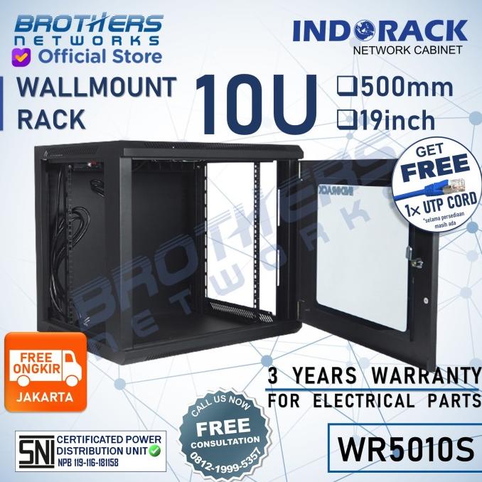 Jual Wallmount Indorack Wr5010S 10U 500Mm 19" Single Door Rack Server Mount | Shopee Indonesia