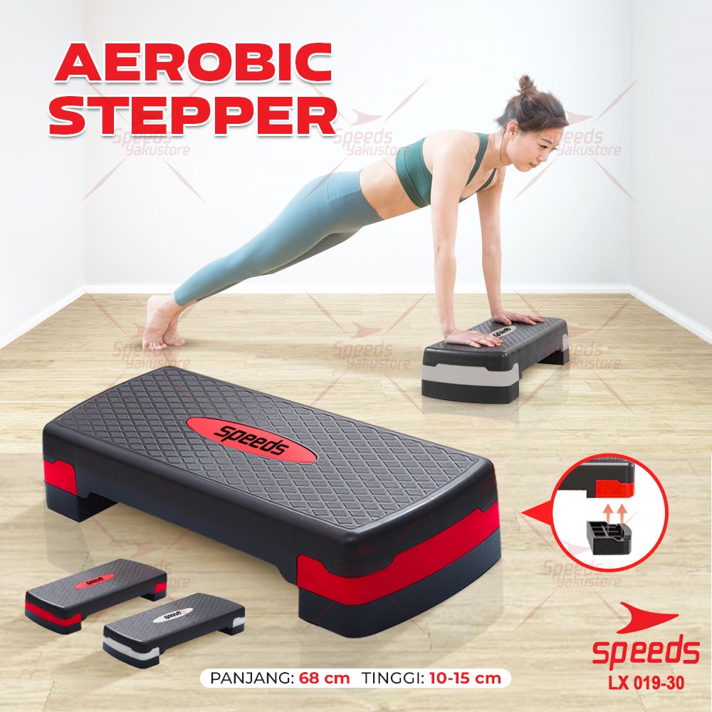 Jual SPEEDS Papan Senam Aerobik 2 Tingkatan Aerobic Stepper Alat Fitness Olahraga Multifungsi ...