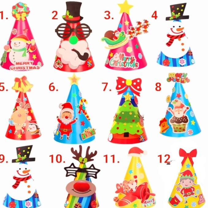 Jual NEW AKSESORIS NATAL TOPI NATAL DIY TOPI PESTA PARTY PROP FOTO KADO ...