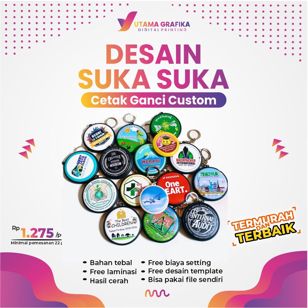 Jual 1 HARI JADI CETAK GANTUNGAN KUNCI DESAIN SUKA SUKA GANCI MURAH ...