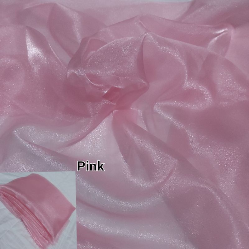 Jual kain organza pasir/crinkle metalik/sparle gliter/organza crystal ...