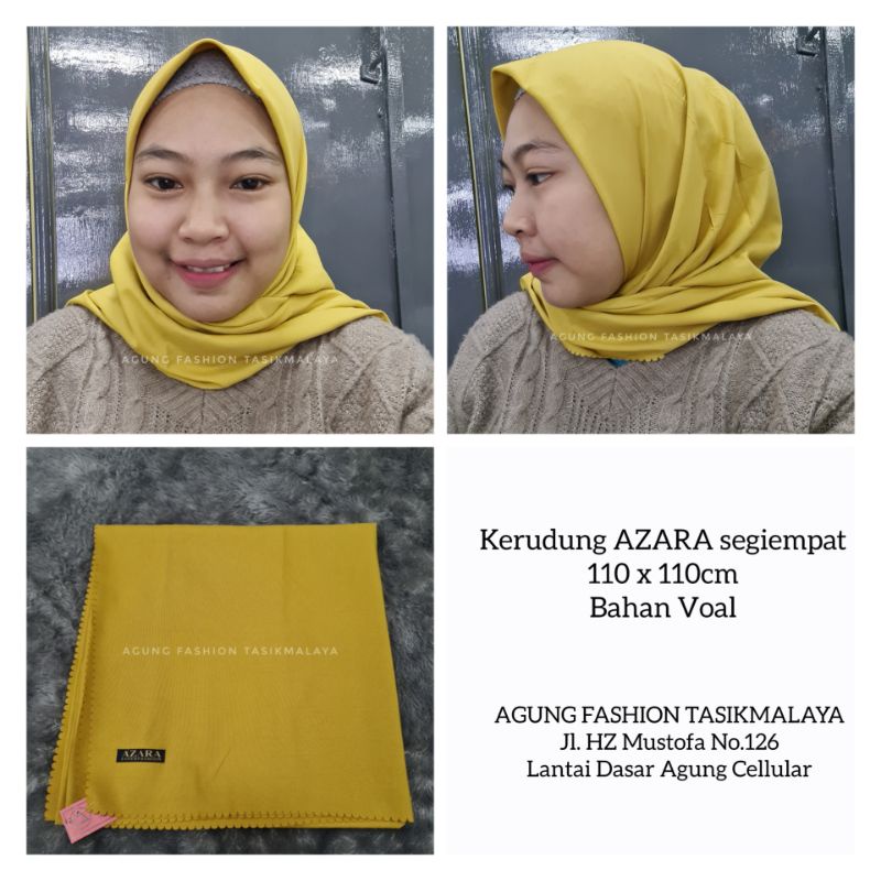 Jual Hijab AZARA polos laser cut / Kerudung Oksara Voal | Shopee Indonesia