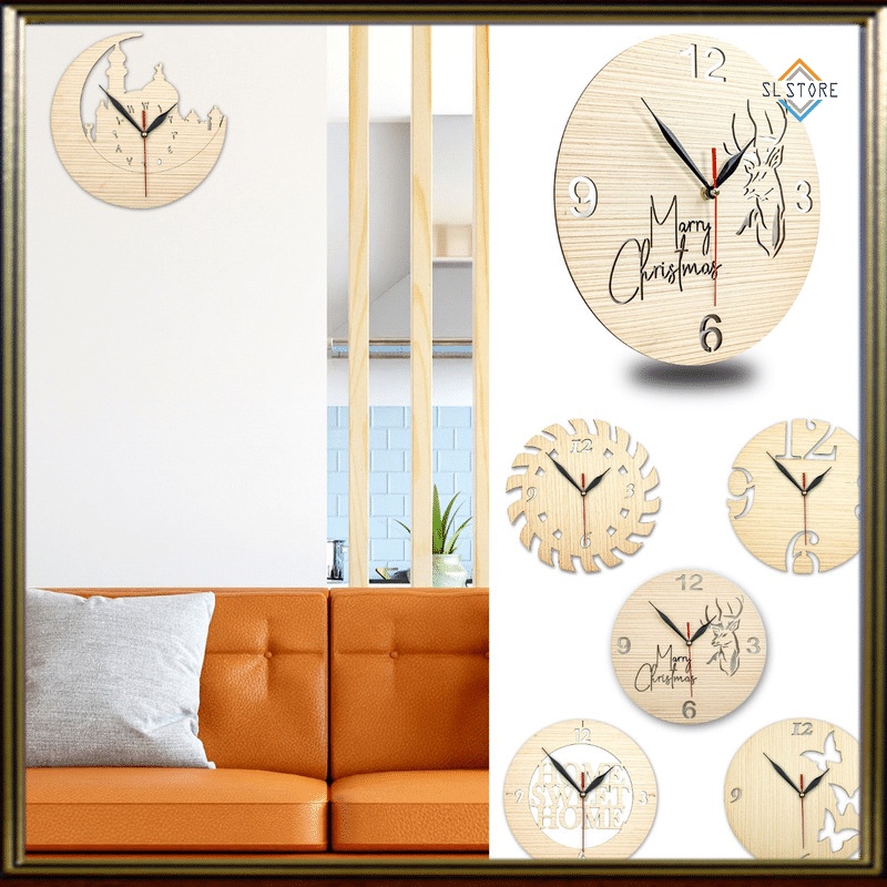 Jual SL JAM DINDING MODEL KAYU UNIK MOTIF / JAM DINDING DEKORASI ...