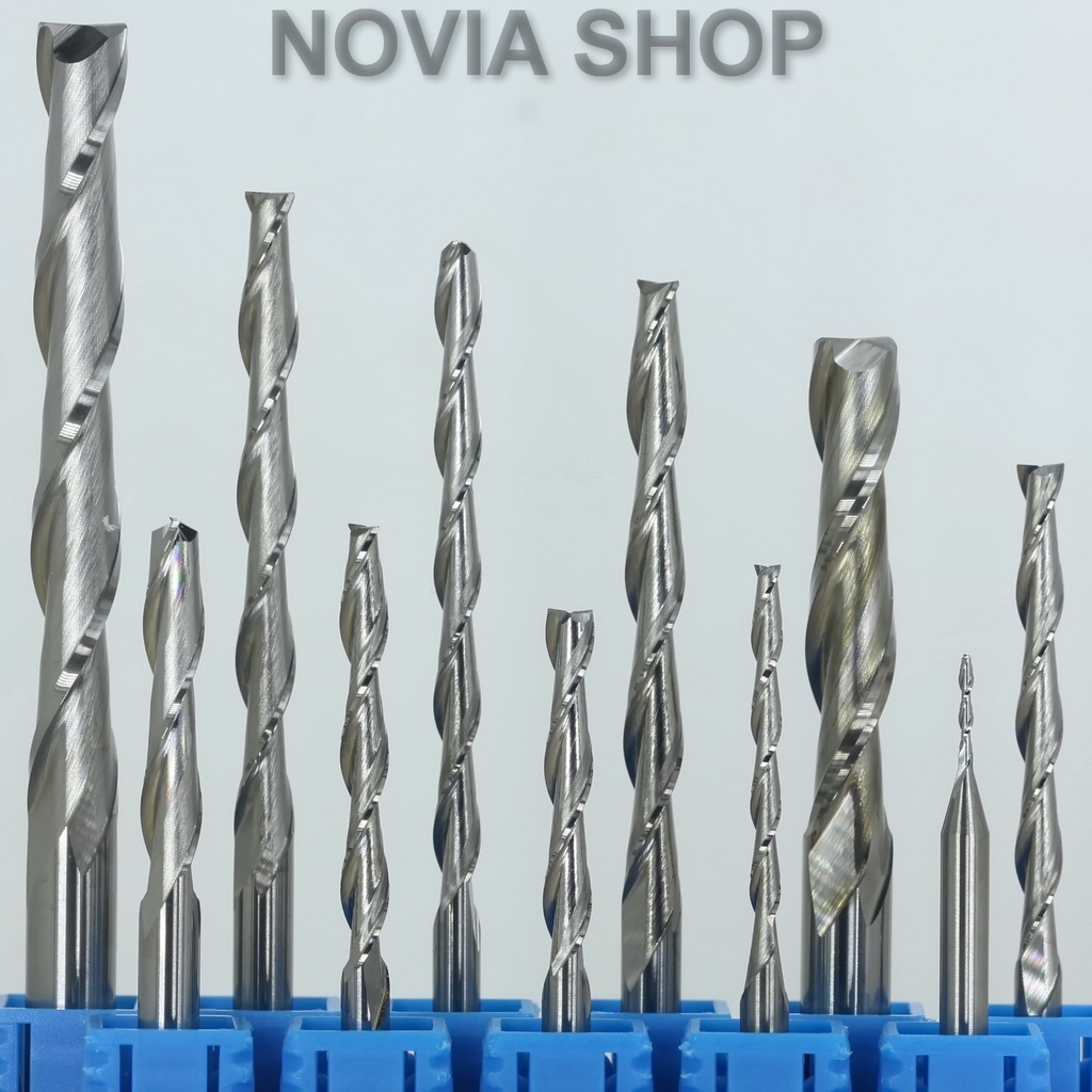 Jual Mata Router Bit CNC 2F Two Flute Spiral Kayu MDF 1mm 2mm 3mm 4mm ...