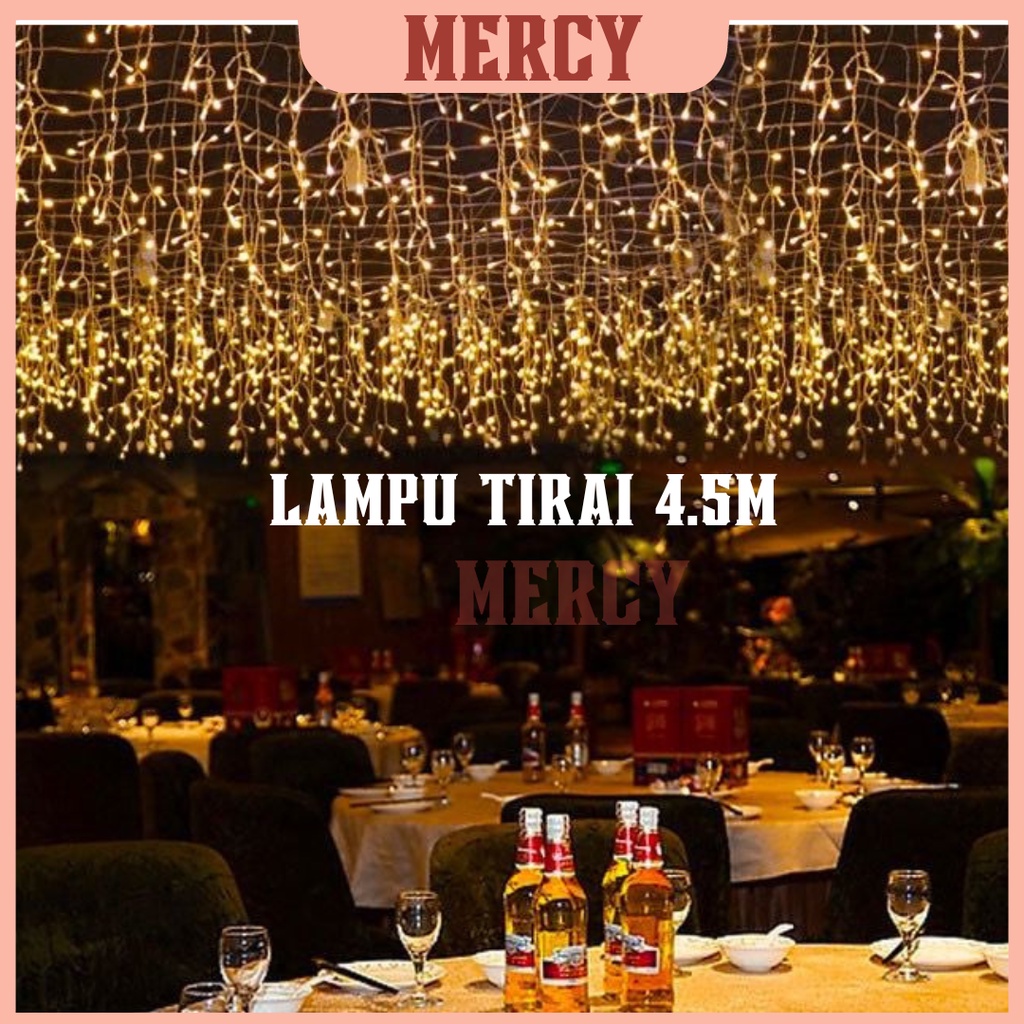 Jual Lampu Tirai Warna Warm White 4.5M / Tumblr Dekorasi Wedding Lampu ...