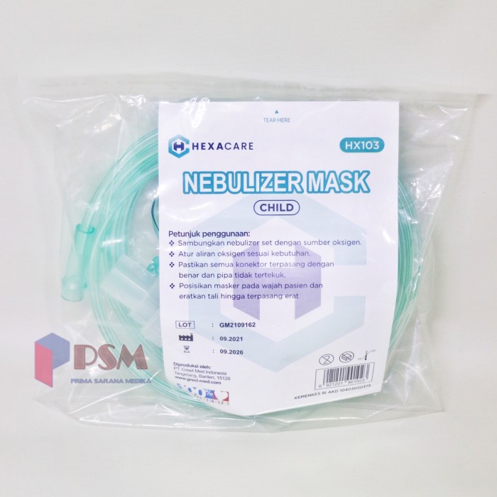 Jual Nebulizer Mask GP Care Dewasa Anak / Masker Tempat Obat Uap Cosmo ...