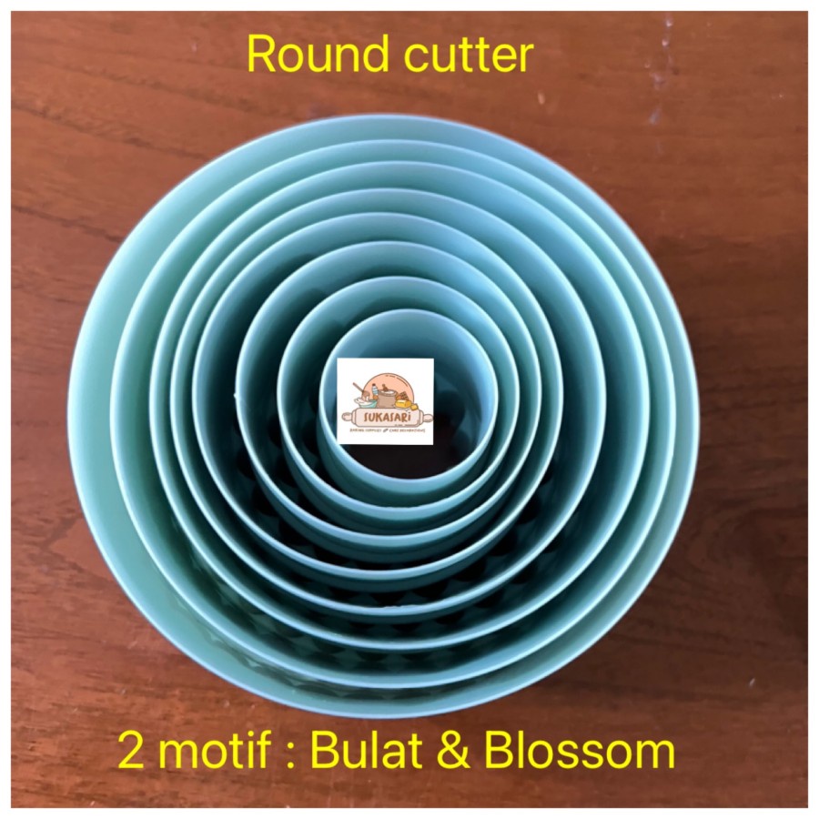 Jual Round Cutter Set 8pc no(2) Cutter cetakan Bulat blossom 2 motif ...