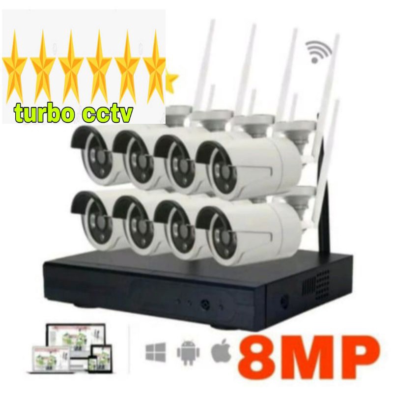 Jual PAKET CAMERA NVR KIT 8CH WIRELESS PAKET KAMERA CCTV 8 CHANNEL 8MP ...