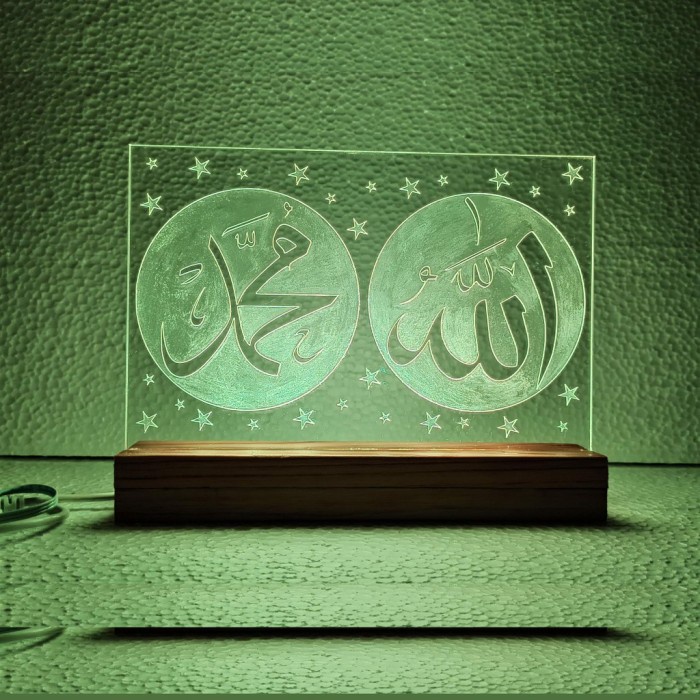 Jual LAMPU LED KALIGRAFI ALLAH PURINSU ANIME AKRILIK ACRYLIC LAMP ...