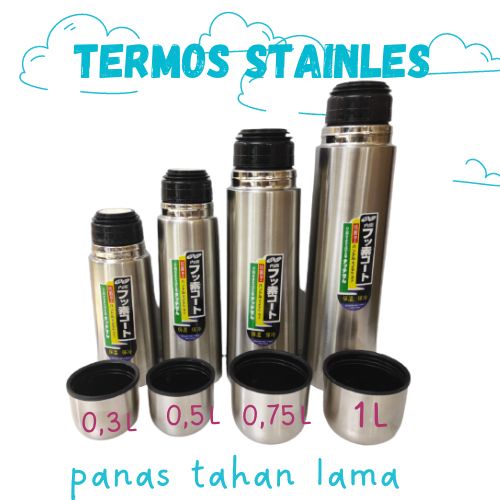 Jual TERMOS TREMOS STAINLESS STEEL 350 500 750 1000 ML FREE TAS TERMOS ...