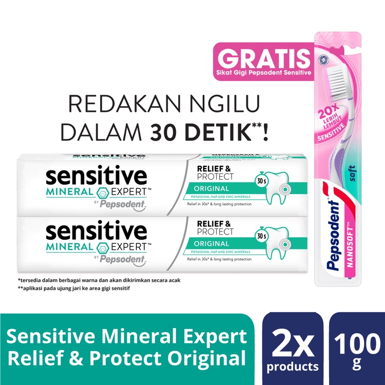 Jual Buy 2 Sensitive Mineral Expert Relief & Protect Original 100g FREE ...