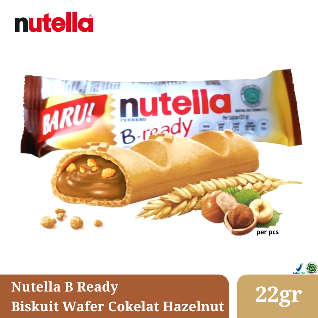 Jual Nutella B-Ready B Ready - Ferrero - 22gr Hazelnut Crispy Wafer ...