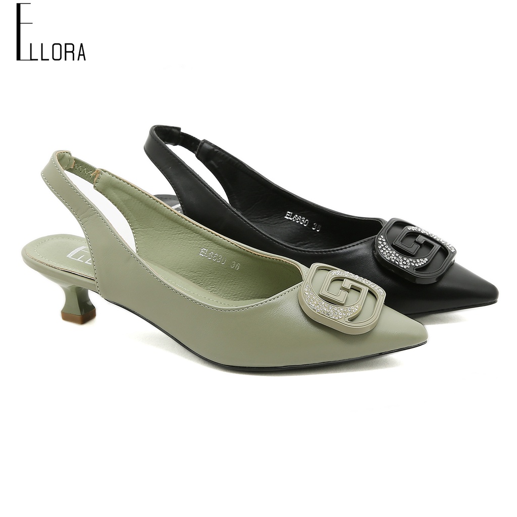 Jual ELLORA EL-6630 Sepatu Heels Wanita 4cm Slingback Import | Shopee ...
