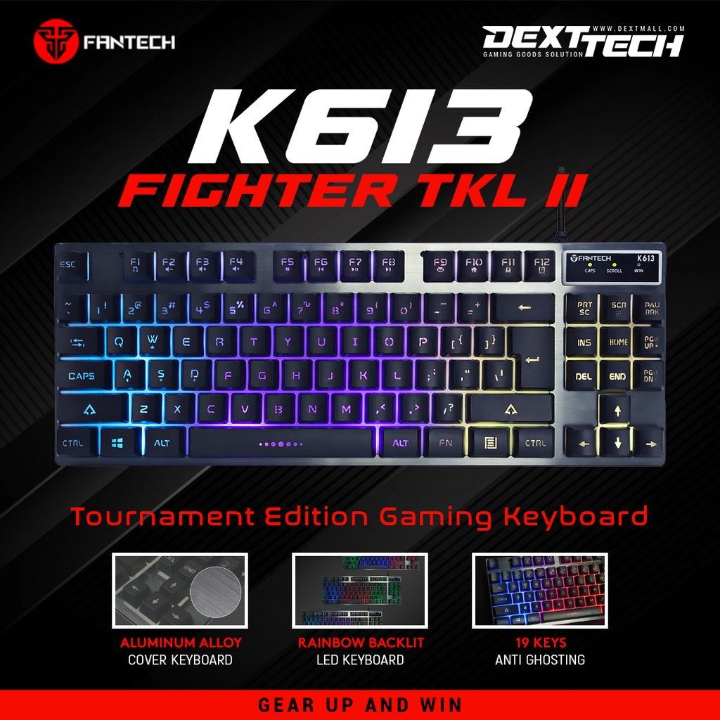 Jual Fantech K613 Fighter TKL II Rainbow Membrane Gaming Keyboard | Shopee Indonesia