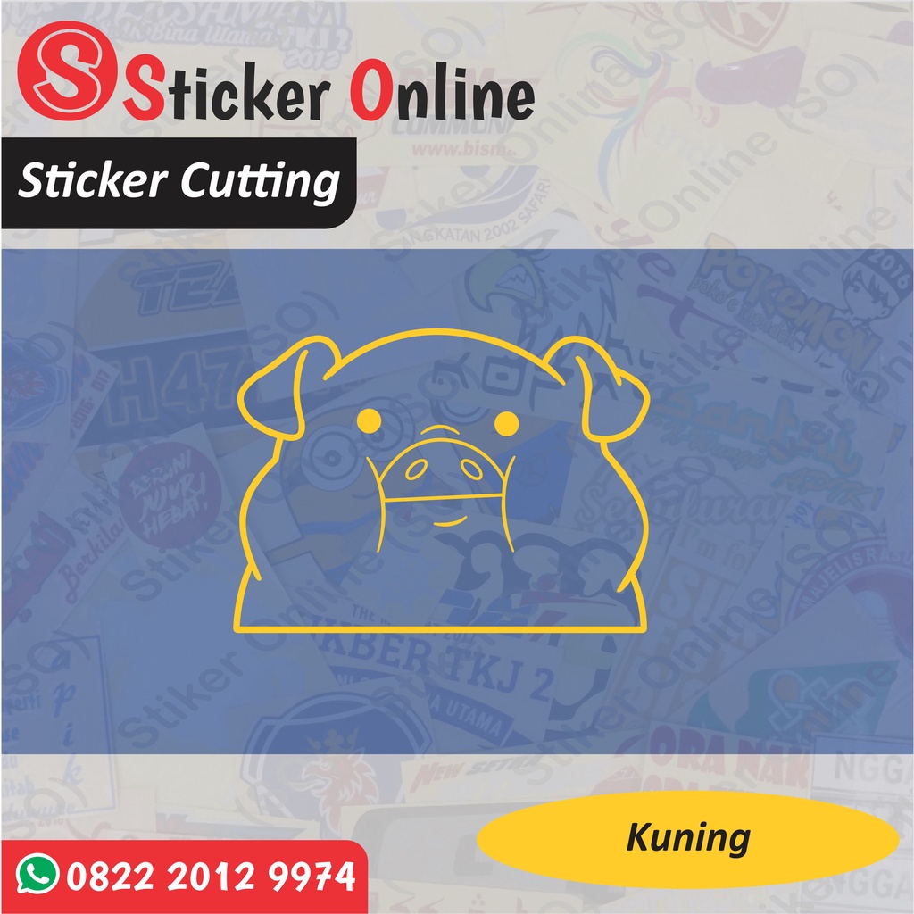 Jual Stiker Tutup Tangki Bensin Mobil Babi Lucu| Sticker Cutting ...