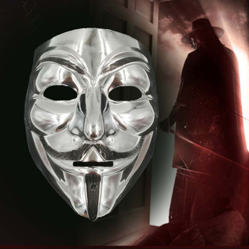 Jual topeng hacker anonymous silver Topeng store Indonesia | Shopee ...