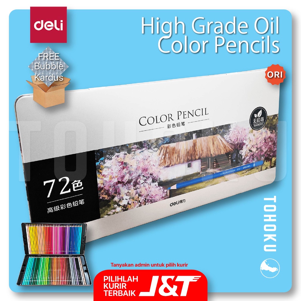 Jual (Pack Aman) Kotak Kaleng 72 Pensil Warna High Grade Oil Color ...