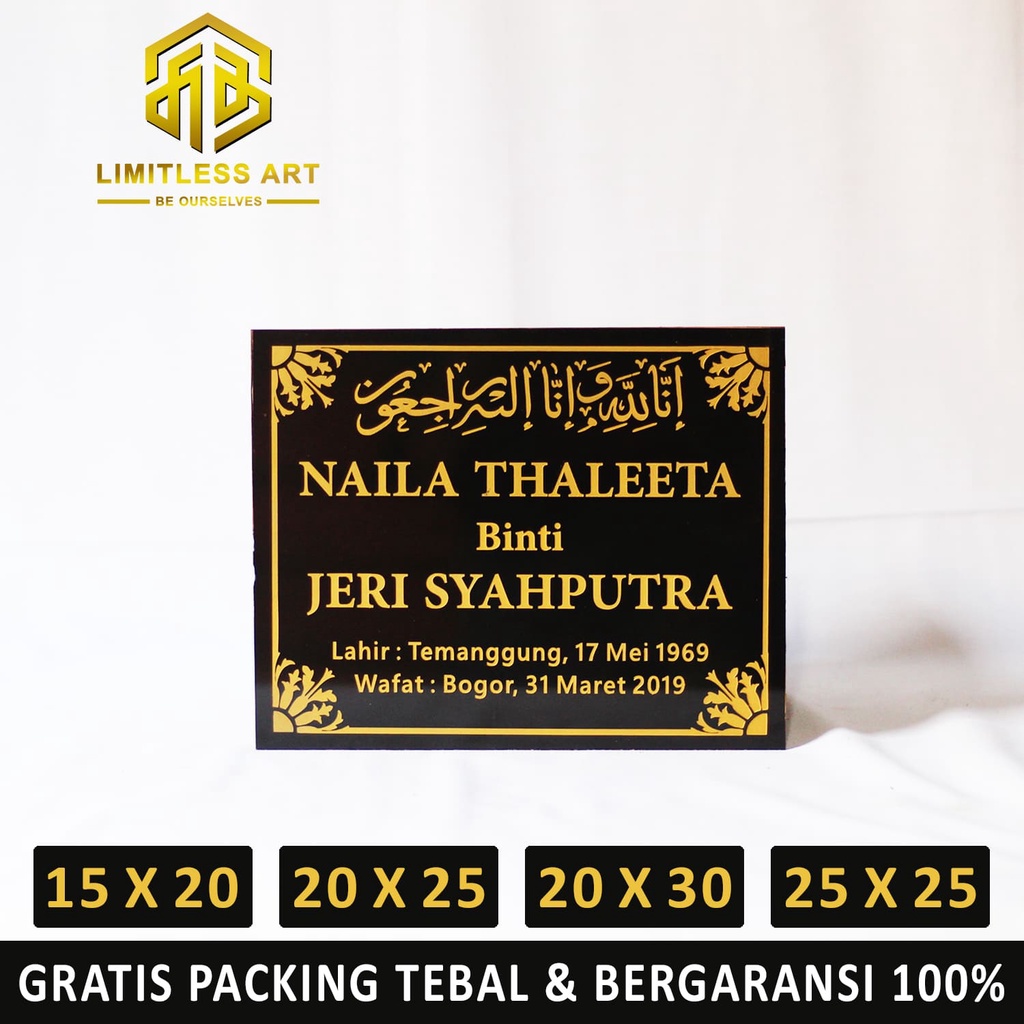 Jual Prasasti Tulisan Nama Papan Batu Nisan Granit Kijing Makam Kuburan ...