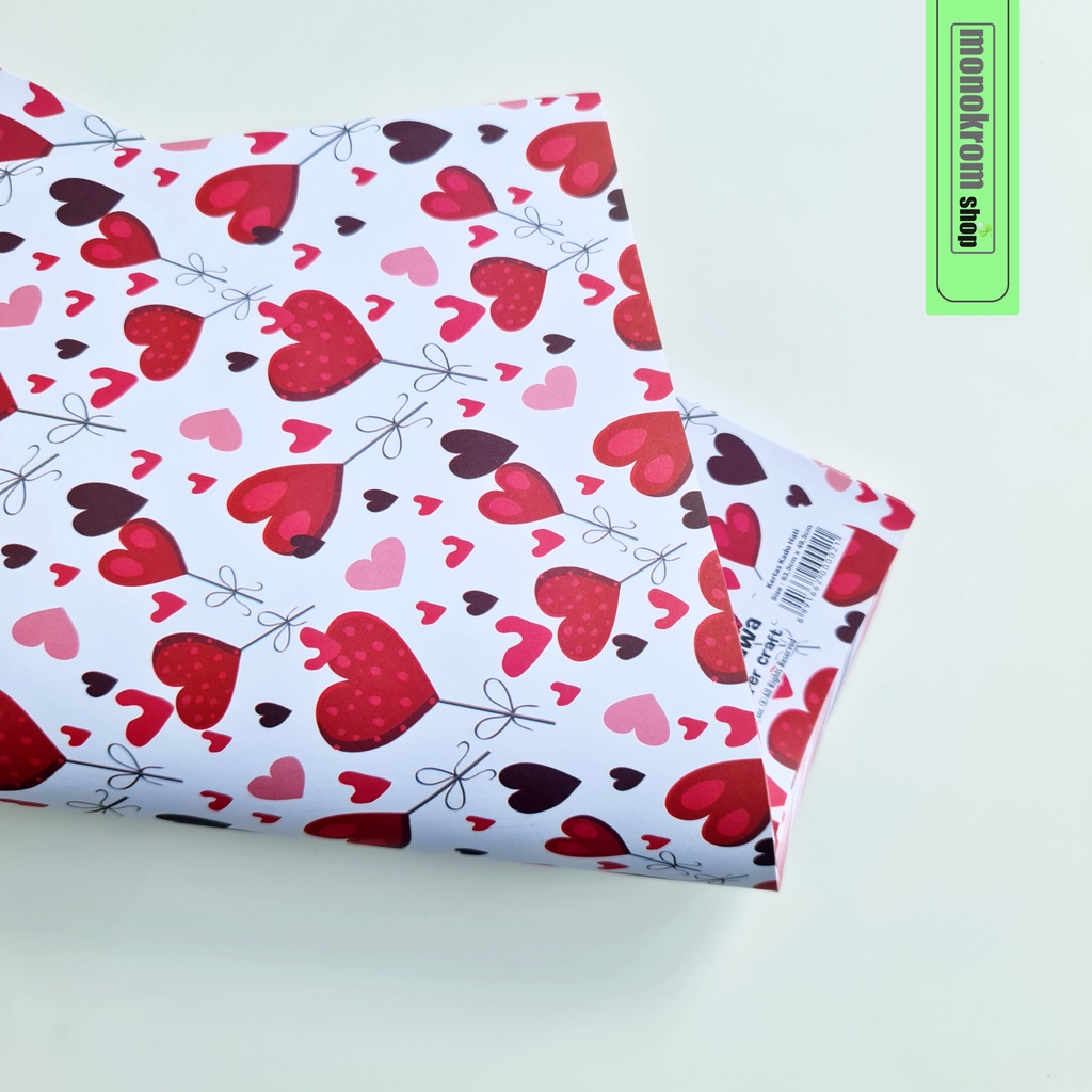 Jual Kertas Kado Sansan Wawa Motif Love Merah Putih - Wrapping Paper ...