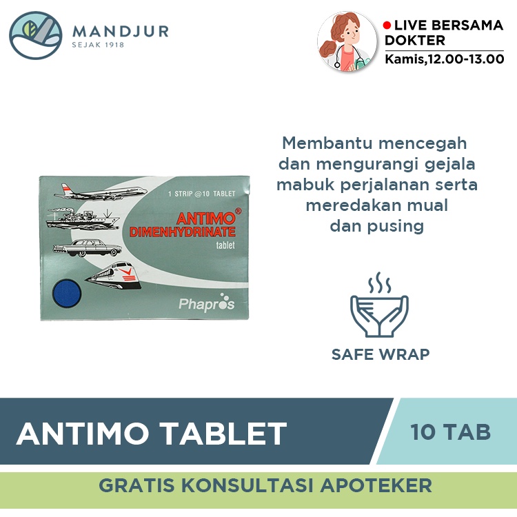 Jual Antimo Tablet - Obat Pereda Mabuk Perjalanan | Shopee Indonesia