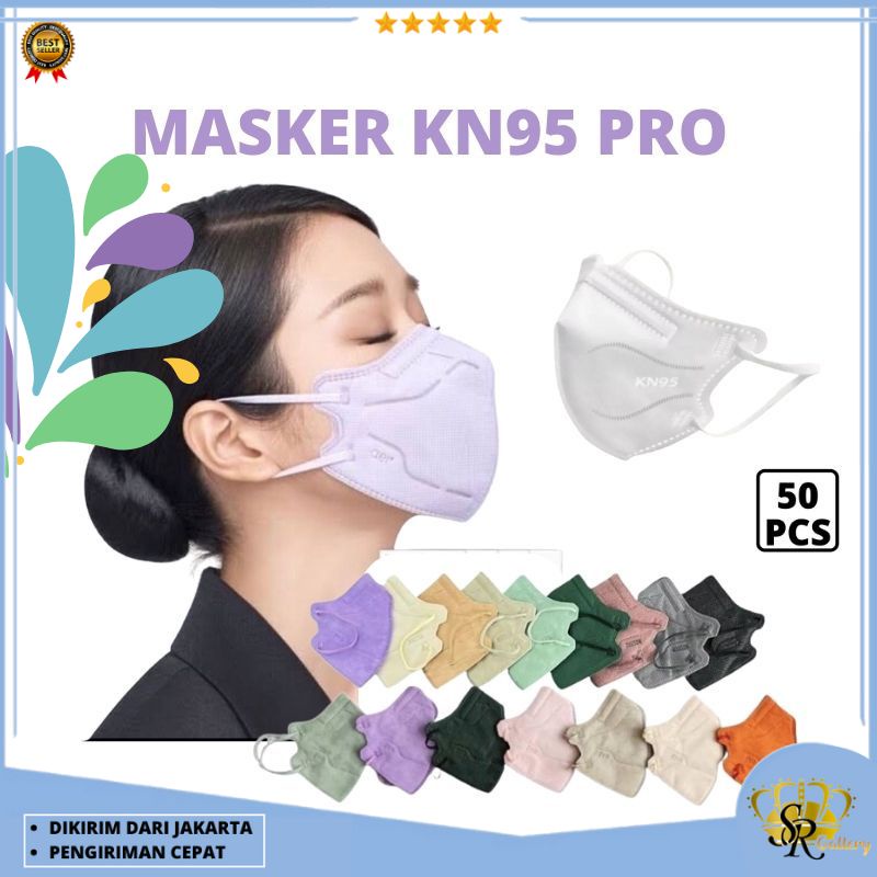 Jual Masker KN95 Pro 5Ply Isi 50 Pcs Warna Earloop SR | Shopee Indonesia