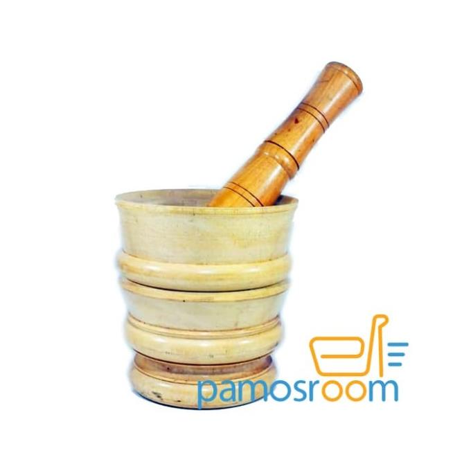 Jual 1 Set Isi 2 Lumpang Kayu Penumbuk Bumbu + Alu Kayu Aren Khas ...