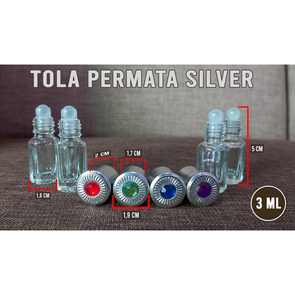 Jual Botol Tola permata silver 3ml | Shopee Indonesia