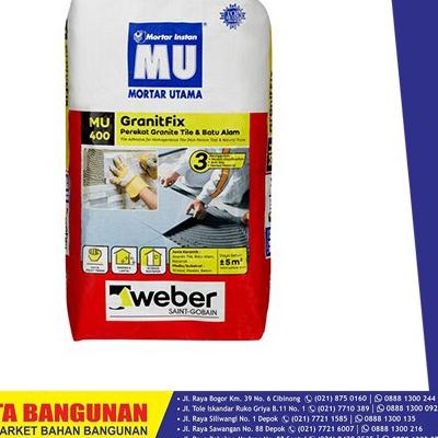 Jual MU 400 PEREKAT GRANITE TILE & BATU ALAM 25KG | Shopee Indonesia