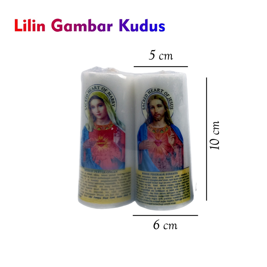 Jual Lilin Gambar Kudus 10 cm/Aneka lilin Altar/Lilin Gelas/Lilin ...