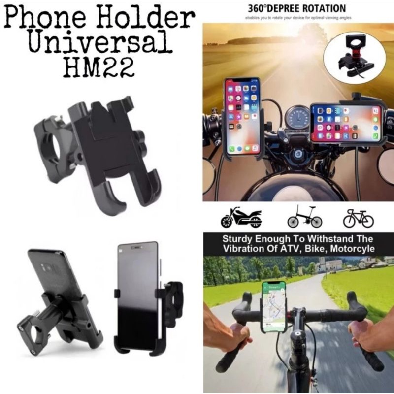 Jual Holder Stang Motor Besi HM22 Holder Stand Phone Holder Motor Stang ...