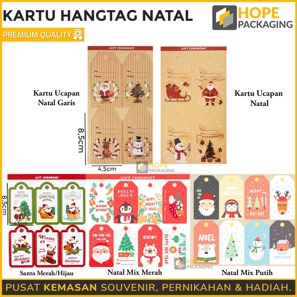 Jual Kartu Hangtag / Greeting Card + Stiker / Hangtag Motif Natal ...