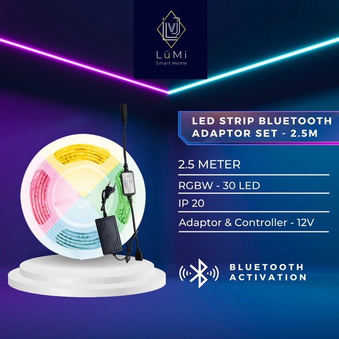 Jual NEW LUMI Lampu LED Light Strip RGBW + ADAPTOR BLUETOOTH SET - 2.5M ...