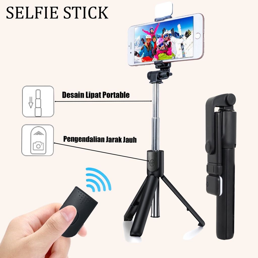 Jual Selfie Stick Tongsis Tripod Led Holder 3 In 1 With Wireless Remote