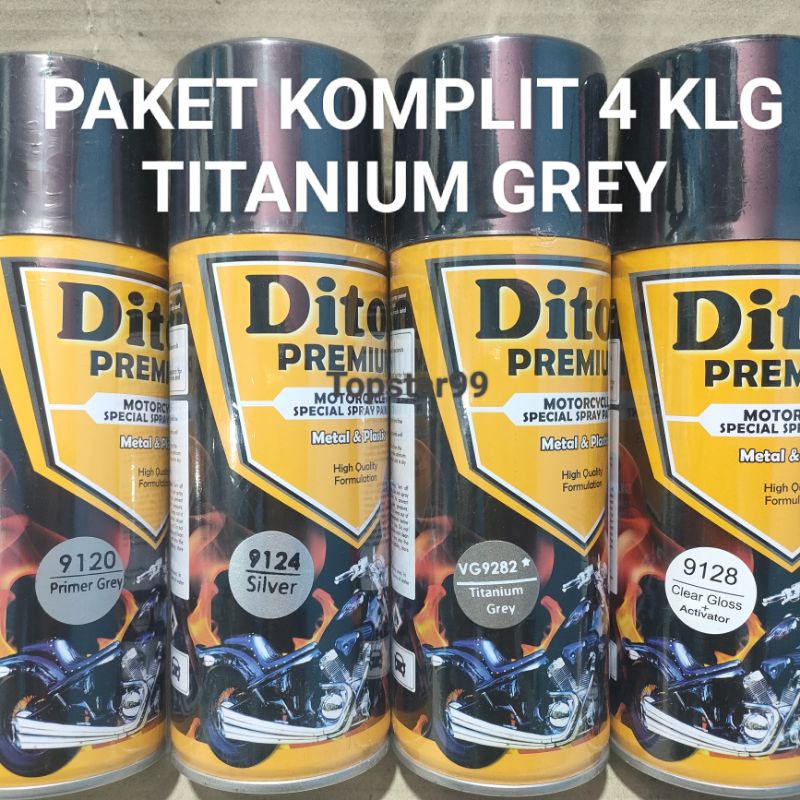 Jual Pilok Cat Diton Premium Paket Komplit 4 Kaleng Titanium Grey Abu ...