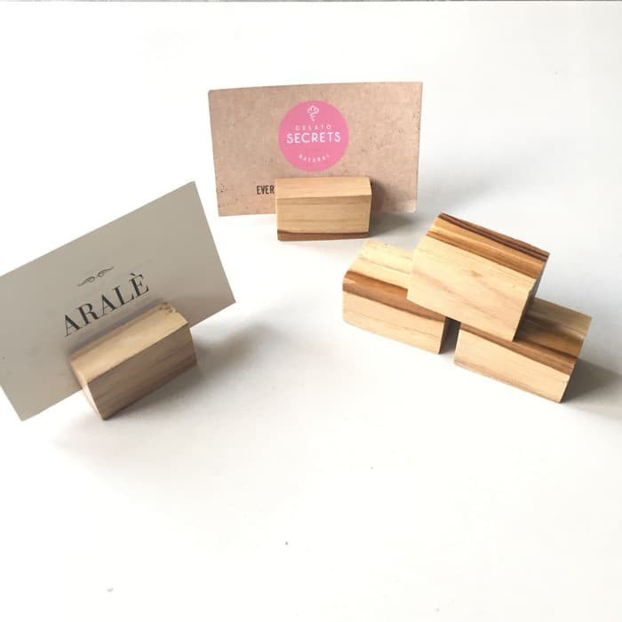 Jual Name Tag / Food Tag Display Kayu Jati / Card Holder | Shopee Indonesia