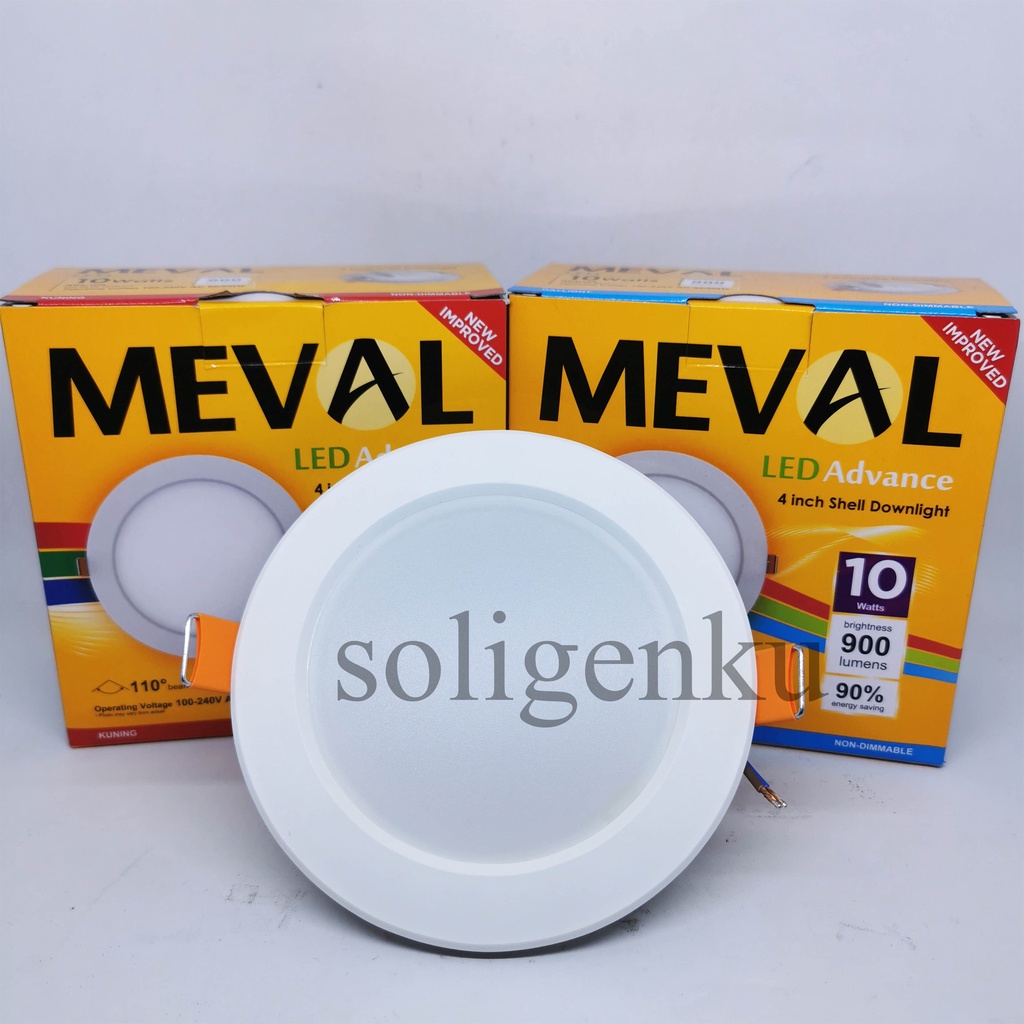 Jual Lampu Meval LED Round Slim Downlight Bulat Inbow 4"/10 watt ...