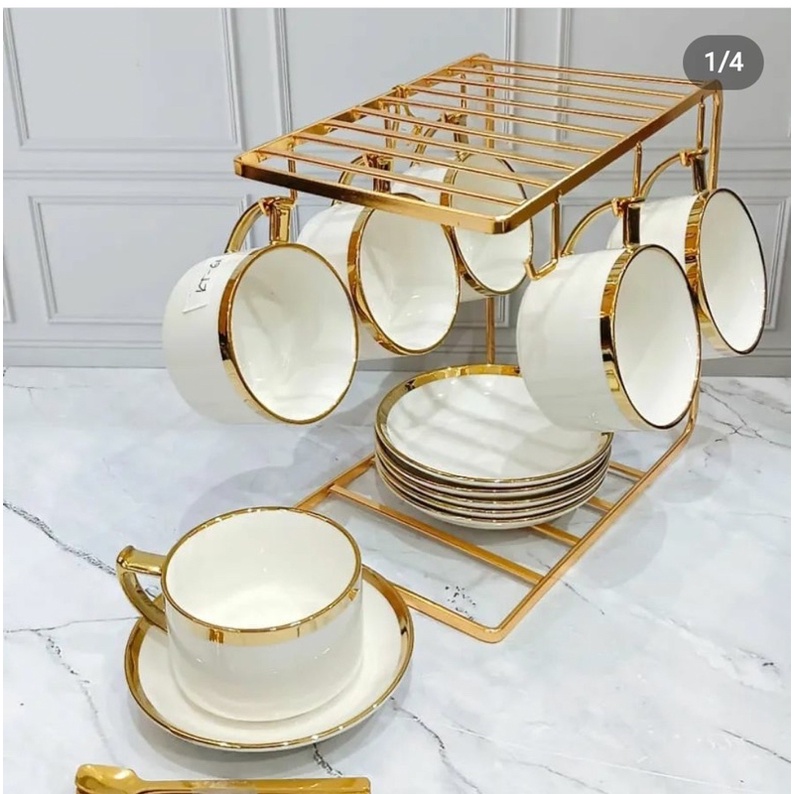 Jual tea set putih set rak | Shopee Indonesia
