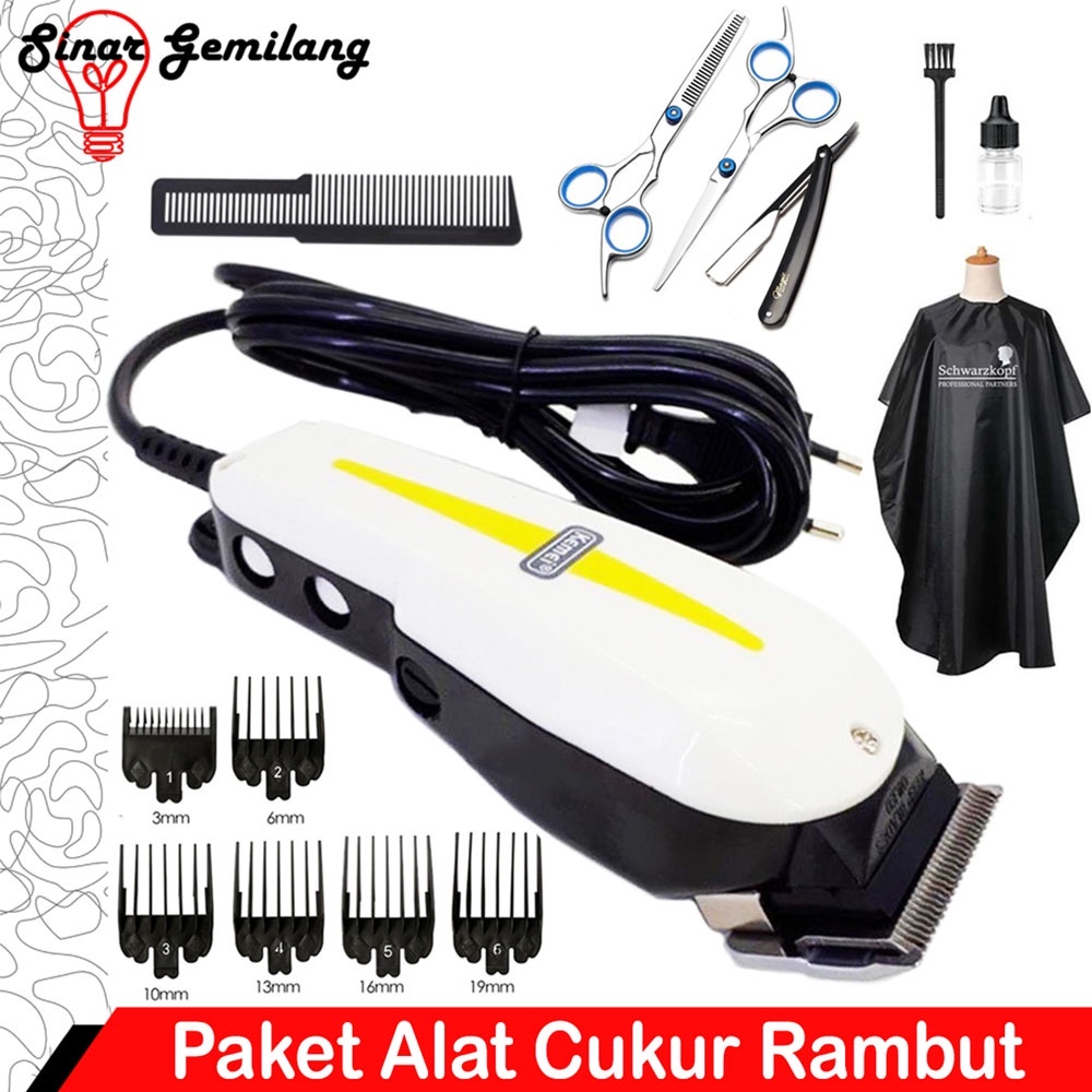 Jual Paket Alat Pangkas Rambut Kemei KM-8821 Professional Hair Clipper Mesin Cukur Rambut ...
